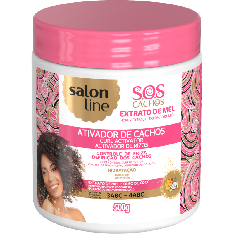 Activator bucle S.O.S imbogatit cu miere,par cret,cutie,500 g, Salon Line